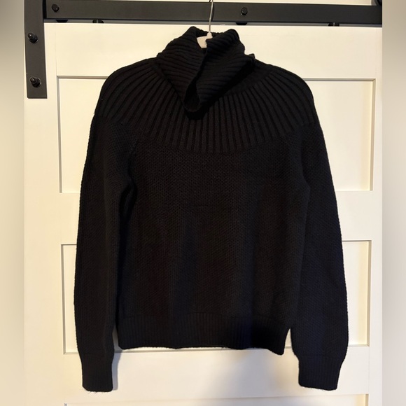 J. Crew Factory | Sweaters | Jcrew Factory Black Mix Stitch Turtleneck ...
